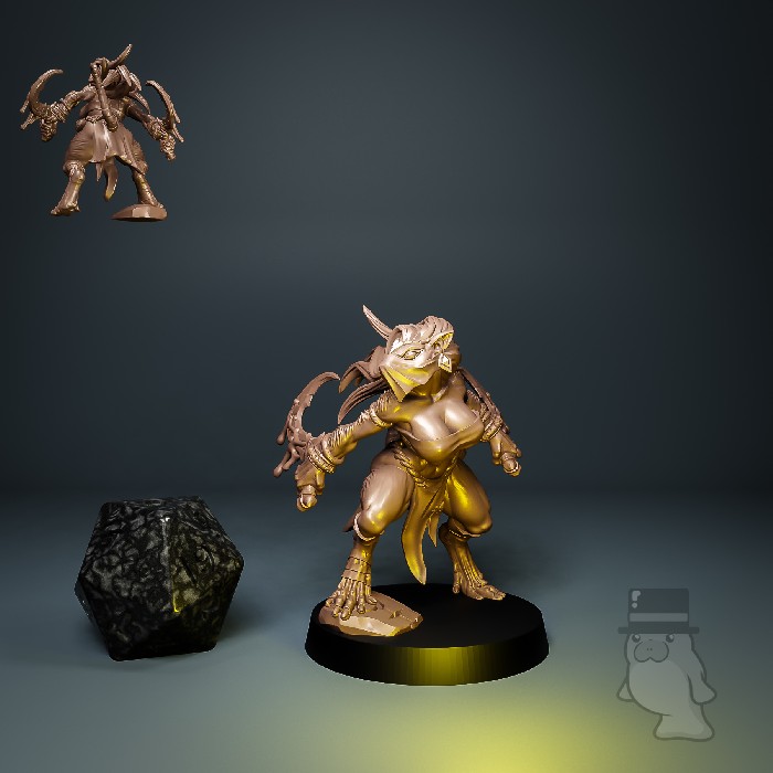 Skaria Shadowdancer (Pin up) - Sandfang Ratkin - Artisan Guild :: Mini ...