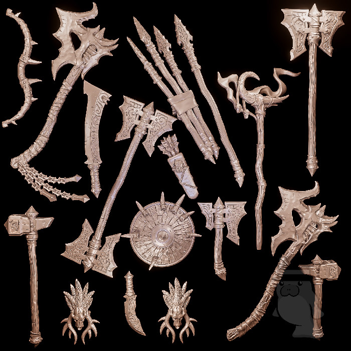 Stand-alone Weapon Set - Blackcrag Orcs - Artisan Guild :: Mini Manatee ...