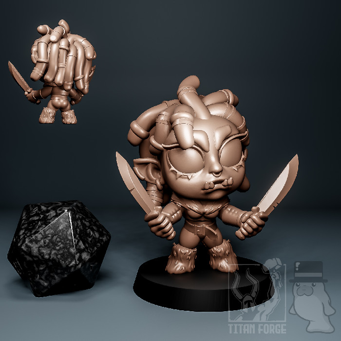 CHIBI Half Orc Fighter - Titan Forge :: Mini Manatee New Zealand
