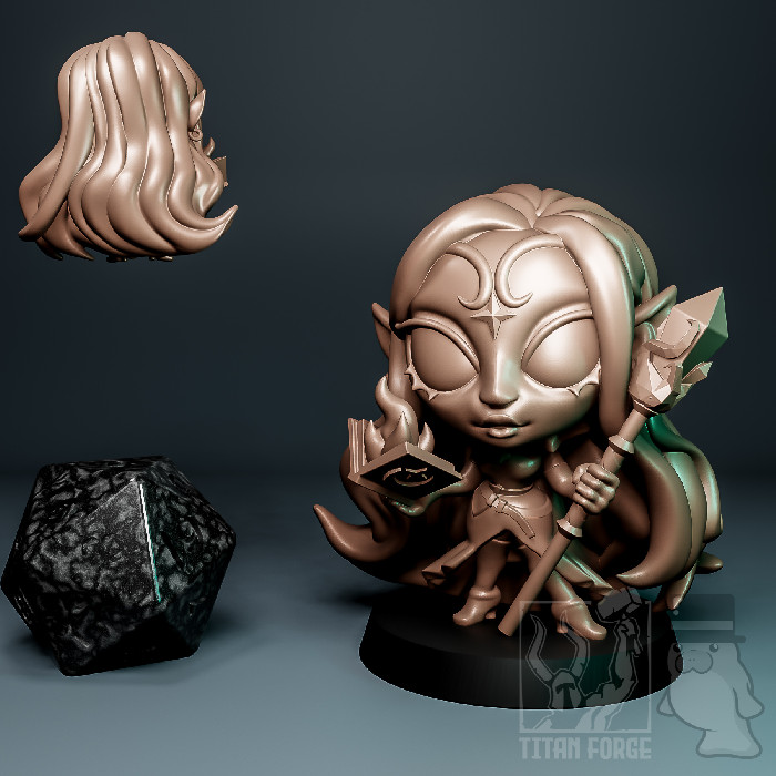 CHIBI Female Elf Warlock - Titan Forge :: Mini Manatee New Zealand
