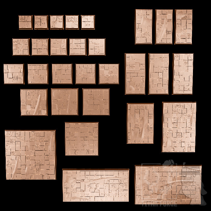 Egyptian Tomb Square Bases (20 - 60x100mm) - Titan Forge :: Mini ...