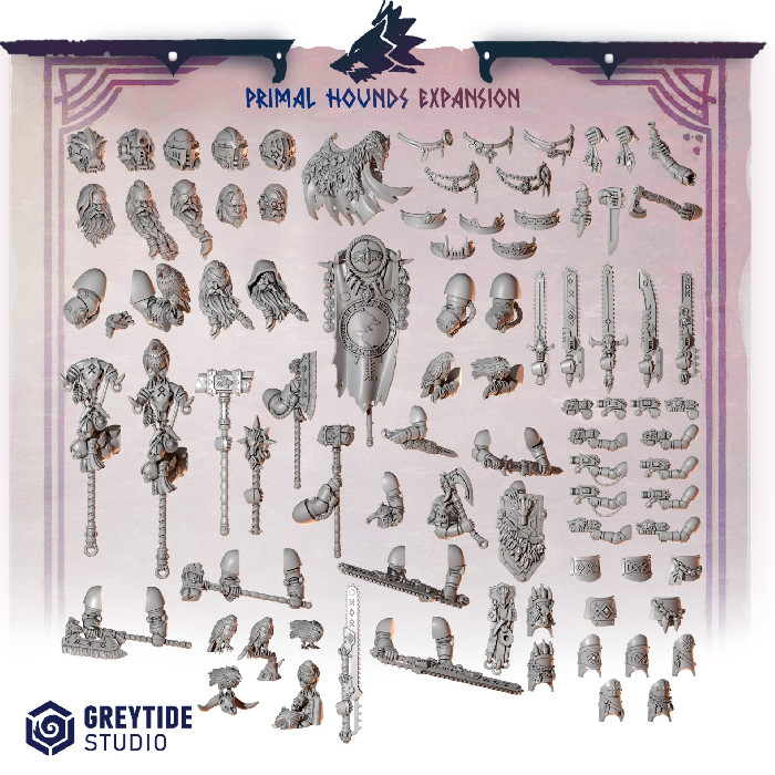 Complete Set - Primal Hounds Expansion - Greytide Studio :: Mini ...